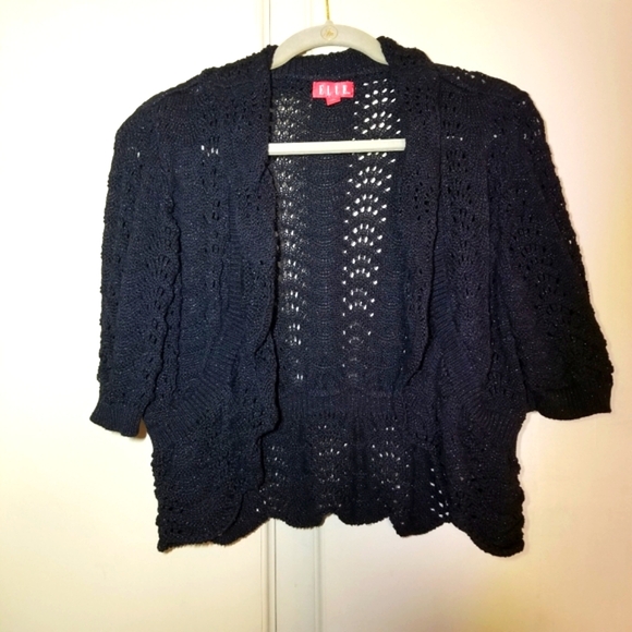 Elle | Sweaters | Cute Black Knit Short Open Jacket By Elle Xl Plus ...